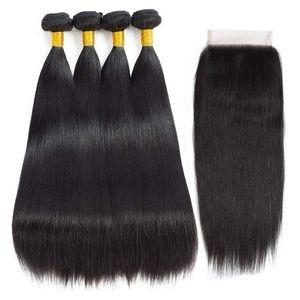 China Top Grade 100% Raw Hair Virgin Brazilian Hair Bundles and Closures for sale
