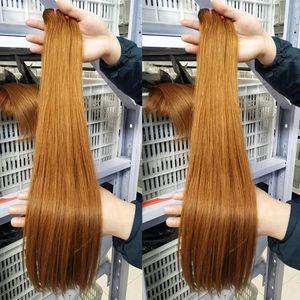 China Brazilian 12A Color 30 Straight Weaves Virgin Double Drawn Human Hair Bundles for sale