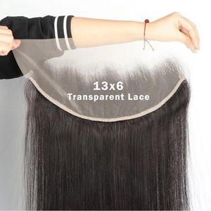 China 13X6 Transparent Lace Frontal Human Hair Brazilian Straight Lace Frontal Closure for sale