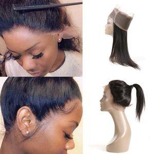 China Wholesale Brazilian Virgin 100% Human 360 Straight Lace Frontal with Baby Hair for sale