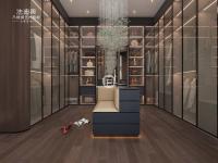 Quality U Shaped Navy Blue High End Walk In Closets With Transparent Glass Doors OEM ODM for sale