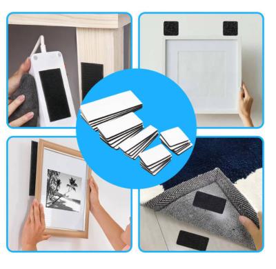 Cina Peel And Stick Square Hook And Loop Tape Adhesive Strong Adhesive Backing in vendita