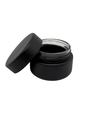 Κίνα 1 oz γυάλινο βάζο ανθεκτικό στα παιδιά Ματ μαύρο βάζο με μαύρο πλαστικό καπάκι προς πώληση