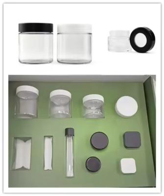중국 1oz 4oz Custom Childproof Round Child Resistant Packaging 냄새 방지 컨테이너 CR 뚜?? 로고와 함께 어린이 보호 유리 잔 판매용