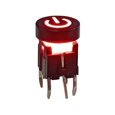 China 7.5mm round LED Micro Tact Push Switches Illuminated Pushbutton Switch with Key Top Dark Grey for sale
