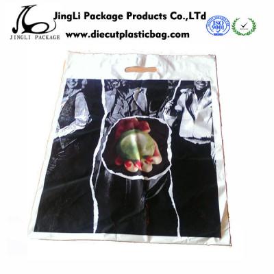 China Os sacos de plástico duráveis personalizados do PE cortaram sacos da camisa de T para o centro comercial à venda