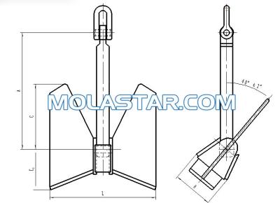 China La piscina marina TW del acero inoxidable de Molastar ancla para la alta ancla marina del poder de tenencia en venta
