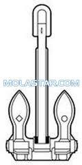 China Ancla marina de Stockless del ancla de Byers de la nave del ancla marina de Byers del acero inoxidable de Molastar para el infante de marina en venta