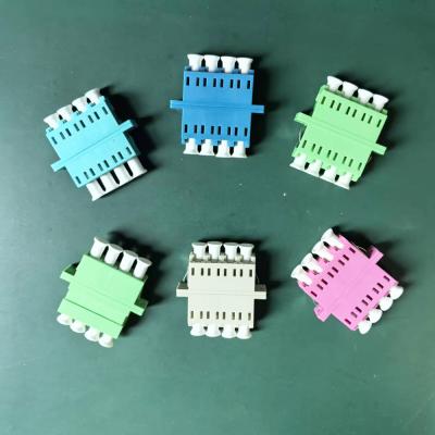 China Quad LC Optical Adapter Fiber Optic Cable Adapter OM3 / OM4 /SM for sale