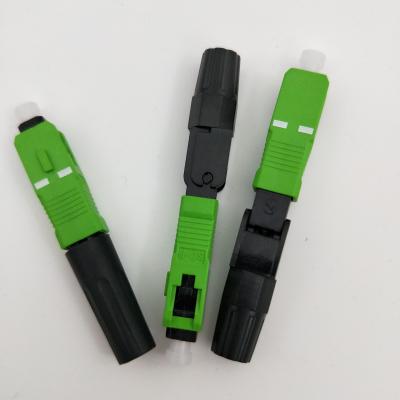 China SC apc Fast Connector Fiber Optic SC apc Quick Connector Green Color High Quality for sale