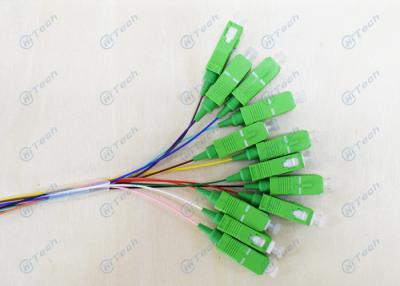 China Colorful 12 Core Fiber Optic Cable , SC APC Pigtail High Temperature Stability for sale