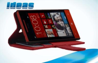 Cina Anti cassa del telefono del cuoio dell'unità di elaborazione HTC della polvere, casi della copertura del supporto di HTC Windows 8S in vendita