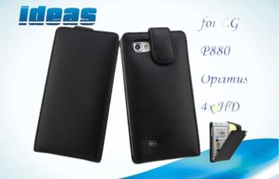 Cina Tipo cassa del telefono del cuoio del LG, copertura di affari della cassa del cuoio genuino del LG P880 in vendita