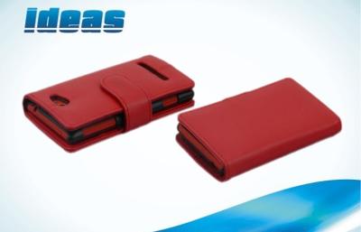 China Caixas vermelhas do couro do telemóvel da carteira de HTC Windows para Smartphone 8S à venda