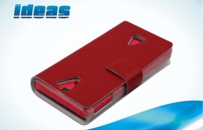 Cina Cassa rossa del portafoglio della cassa del cuoio dell'unità di elaborazione Sony Xperia/telefono cellulare di Sony L39H in vendita