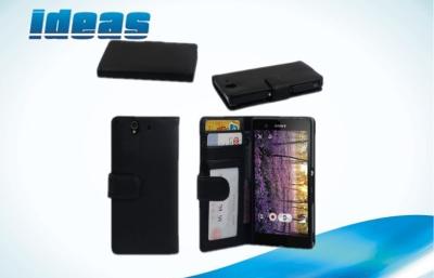 Cina Cassa antiusura nera del cuoio di Sony Xperia, sacchetto del telefono di Sony Xperia T LT30p in vendita