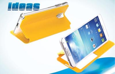 Cina Casse mobili gialle di vibrazione del cuoio della galassia di Samsung delle coperture per la nota 3 della galassia in vendita