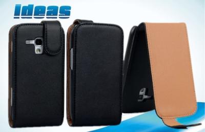Cina Casse verticali del cuoio della galassia dell'unità di elaborazione Samsung di vibrazione con tela per Samsung S7562 in vendita
