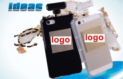 Cina Casi del telefono cellulare del silicone della bottiglia di profumo di IPhone 5S con la catena per la ragazza in vendita