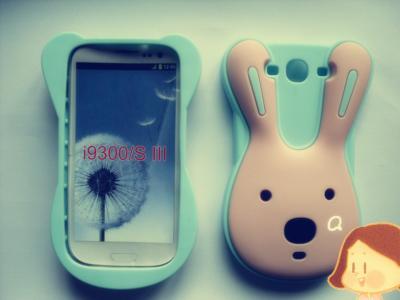 Cina coperture del telefono del coniglio di caso del telefono cellulare del silicone 3D per la galassia I9300 di Samsung in vendita