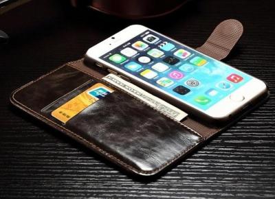 Cina Casse di cuoio del portafoglio del telefono cellulare in vendita
