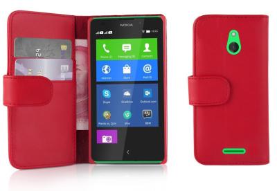 Cina Copertura rossa del telefono del cuoio dell'unità di elaborazione del titolare della carta del portafoglio con il supporto per Lumia XL in vendita