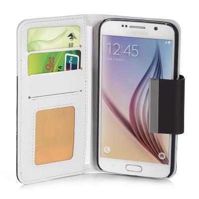 Cina Cassa di lusso del telefono del portafoglio della carta di credito della copertura di vibrazione del cuoio dell'unità di elaborazione per la galassia S6 di Samsung in vendita