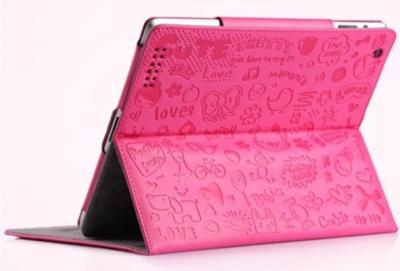 Cina Caso protettivo di cuoio astuto di Ipad del fumetto magico sveglio di Lopez nel bianco nero rosa in vendita