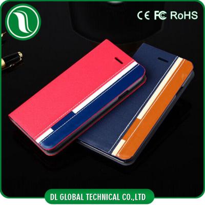 Cina IPhone rosso 6 casi più del telefono cellulare di iPhone della cassa del cuoio di vibrazione con la fessura per carta in vendita