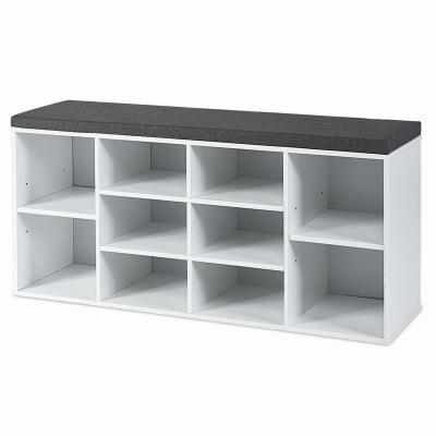 Cina Banco di legno di stoccaggio della scarpa di corridoio del Cubby di 2 file con la scanalatura del cuscino 10 in vendita
