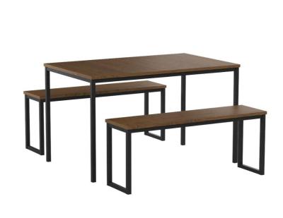 Cina il tavolo da pranzo di legno e la sedia del MDF dell'angolo della cucina 3pcs hanno messo con due banchi in vendita