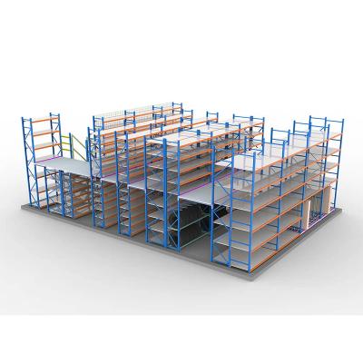China EBILMETLA Industrial Steel Warehouse Storage Mezzanine Shelving Attic Loft Garret Mezzanine Rack and Mezzanine Floor Rack Shelf for sale