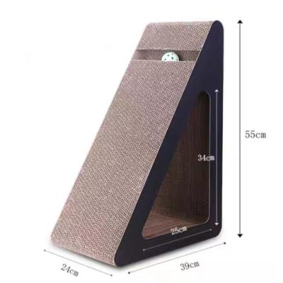 China Cat Scratching Board Post Vertical Wear-resistant Cat Scratcher Toy Claw Cardboard Grinding Claw Resistant Corrugated Paper Nest for sale