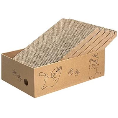 China 5 Pack High Quality Cat Scratcher Board Corrugated Paper Pet Interactive Toy Sustainable Cat Toy Whosale for sale