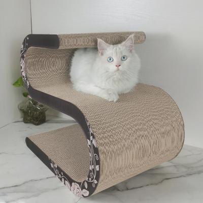 China Cat Scratcher Reversable Cardboard Kitten Scratch Tower Cats Scratching Board S Shape Long Lasting for sale
