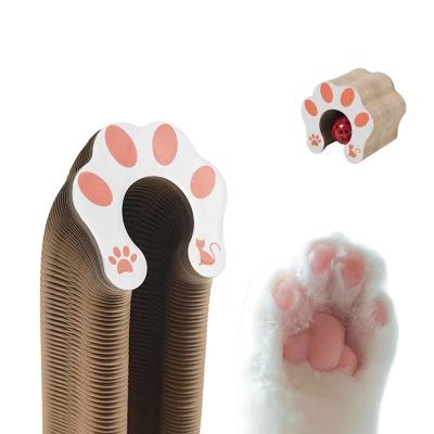 China Organ Cat Scratch Board Cat Toy With Bell Cat Grinding Claw Corrugated Paper Self High Durable Scratch Nest for sale