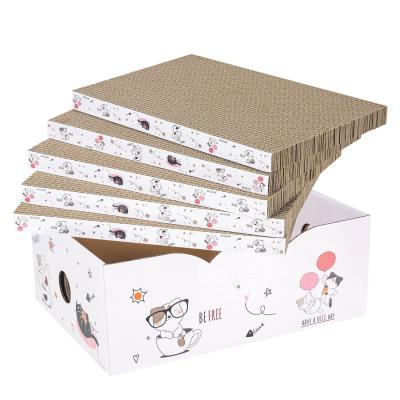 China Cat Scratcher Cardboard,Reversible,Durable Recyclable Cardboard, Premium Scratch,Suitable for Cats to Rest, Grind Claws and Play for sale