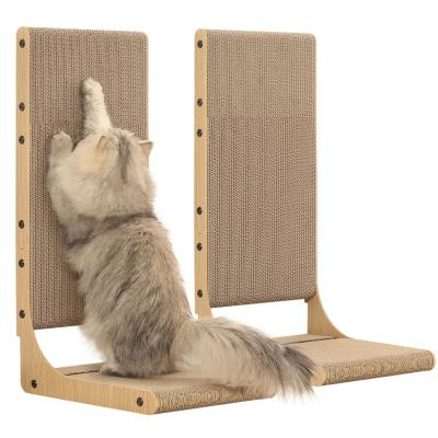 China 2-Pack Cat Scratching Board, 25.6'' Tall Cardboard L Shape Vertical Cat Scratchers for Indoor Cats, Cat Scratching Post for sale