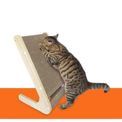 China Cat Cardboard Cat Scratcher with Play Ball Slide Cat Scratching Board Combinable Unique Triangle Shape Scratch Resistant for sale