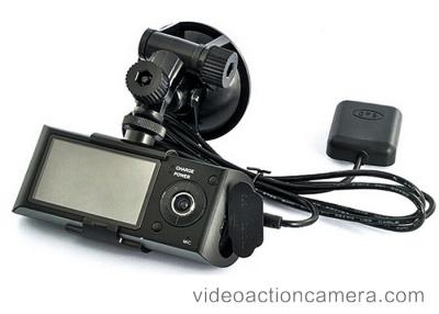 Cina Risoluzione del videoregistratore 720P di GPS dell'automobile di Dual Camera con stoccaggio di carta di deviazione standard in vendita