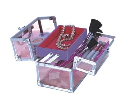 Cina Scatole graziose cosmetiche acriliche di immagazzinamento nella cassa di treno di trucco di rosa dell'organizzatore dell'OEM in vendita