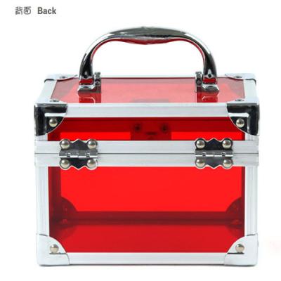 China BV Acryl maakt omhoog tot Geval Transparant het Aluminiumkader van de Schoonheidsdoos Milieumateriaal Te koop