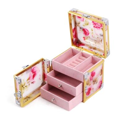 Cina Cassa acrilica portatile dei gioielli del tartan della scatola di stoccaggio di bellezza dell'organizzatore di trucco per le donne in vendita