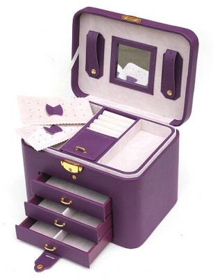 China Caja cosmética hermosa de la vanidad de la caja de herramienta del cuero de la PU con el espejo en venta