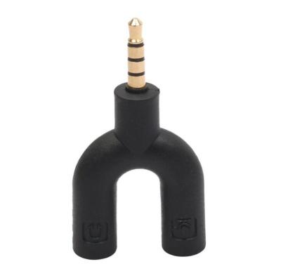 China Special U Shaped 3.5mm 2 In 1 Headset Adapter Kit Stereo Audio Male to 2 Female Headset adapter for Walkman, for sale