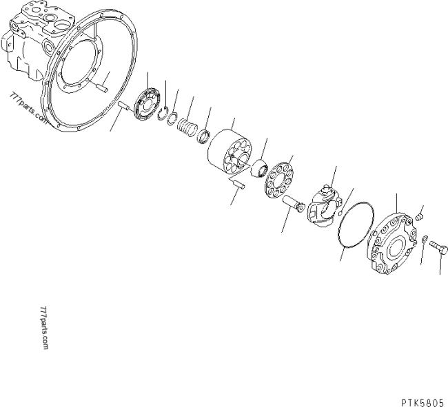 零件图 (708-1W-00111) 泵总成,主 - 7081w00111 - Komatsu 备件 | Allbiz 777parts.com