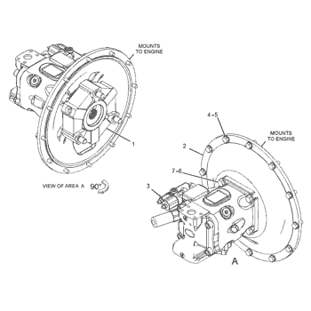 Caterpillar 3585004 Parts scheme PUMP GP-MAIN HYDRAULIC