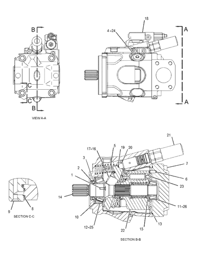 3585004 PUMP GP-MAIN HYDRAULIC Parts scheme