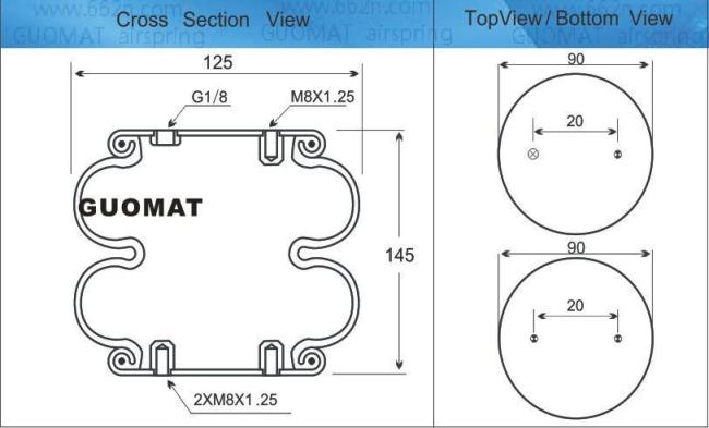 Double Convoluted Air Contitech Fd40-10 Bags Number 2b 40-10 Spring