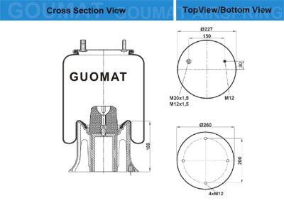 11382 airbags de rite de tour de Granning Firestone pour le camion W01-681-9242 15699